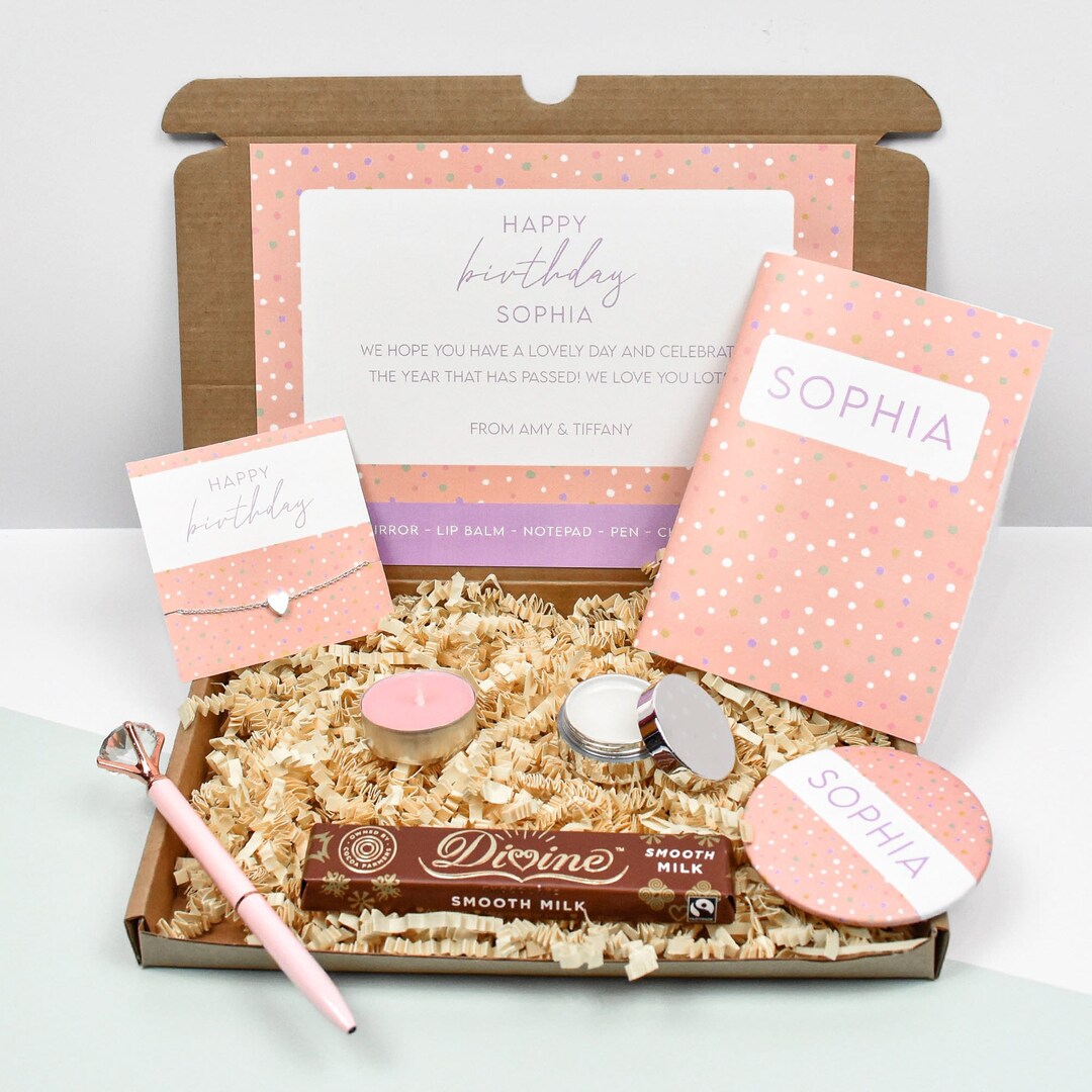 Personalised Happy Birthday Gift Box Filled, Birthday Letter Box Gift ...