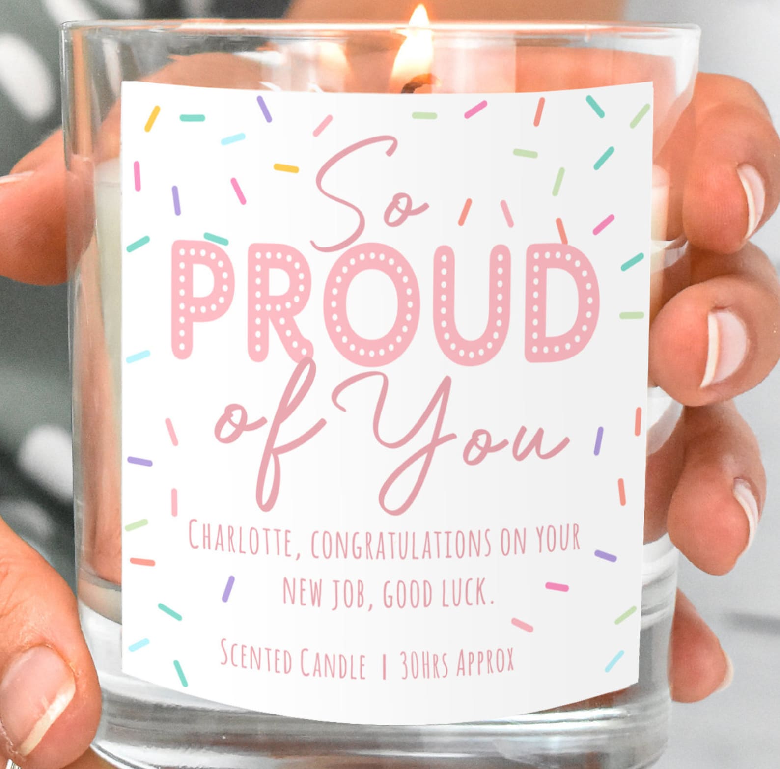 Personalised Congratulations Candle Well Done Gift - Etsy