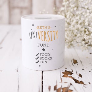 Personalised Uni Gift, Money Box University Gift, University Saving ...