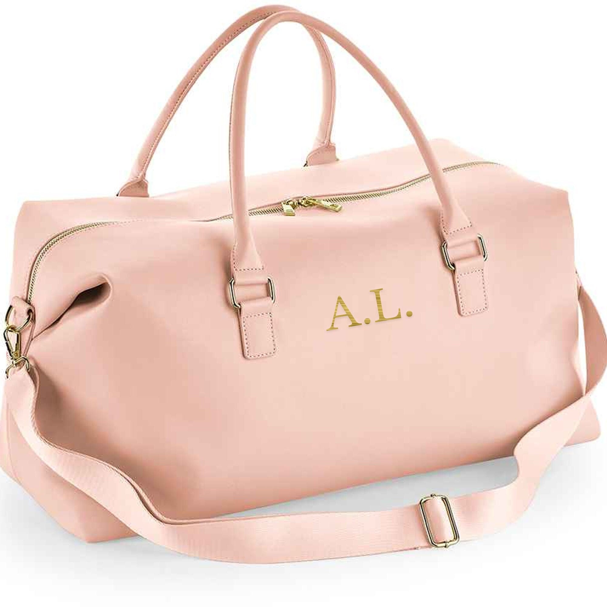 Personalised Initials Monogram Weekend Holdall Bag With Strap, Large ...