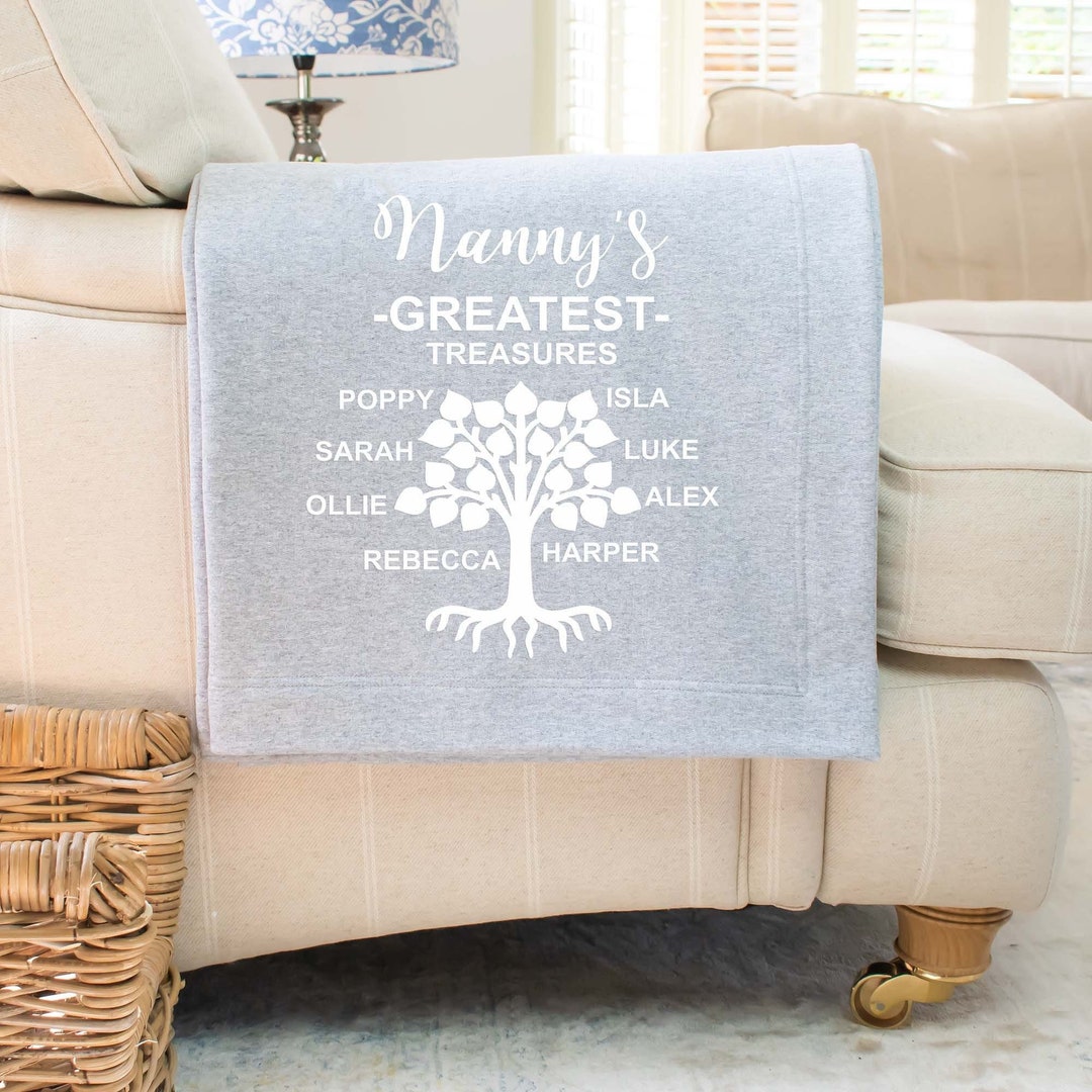 Personalised Nanny Gift Christmas Blanket, Nan Blanket Gift, Christmas ...
