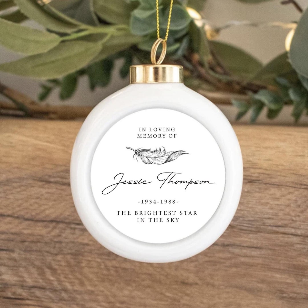 Personalised Remembrance Bauble, Custom Christmas Bereavement Gift ...