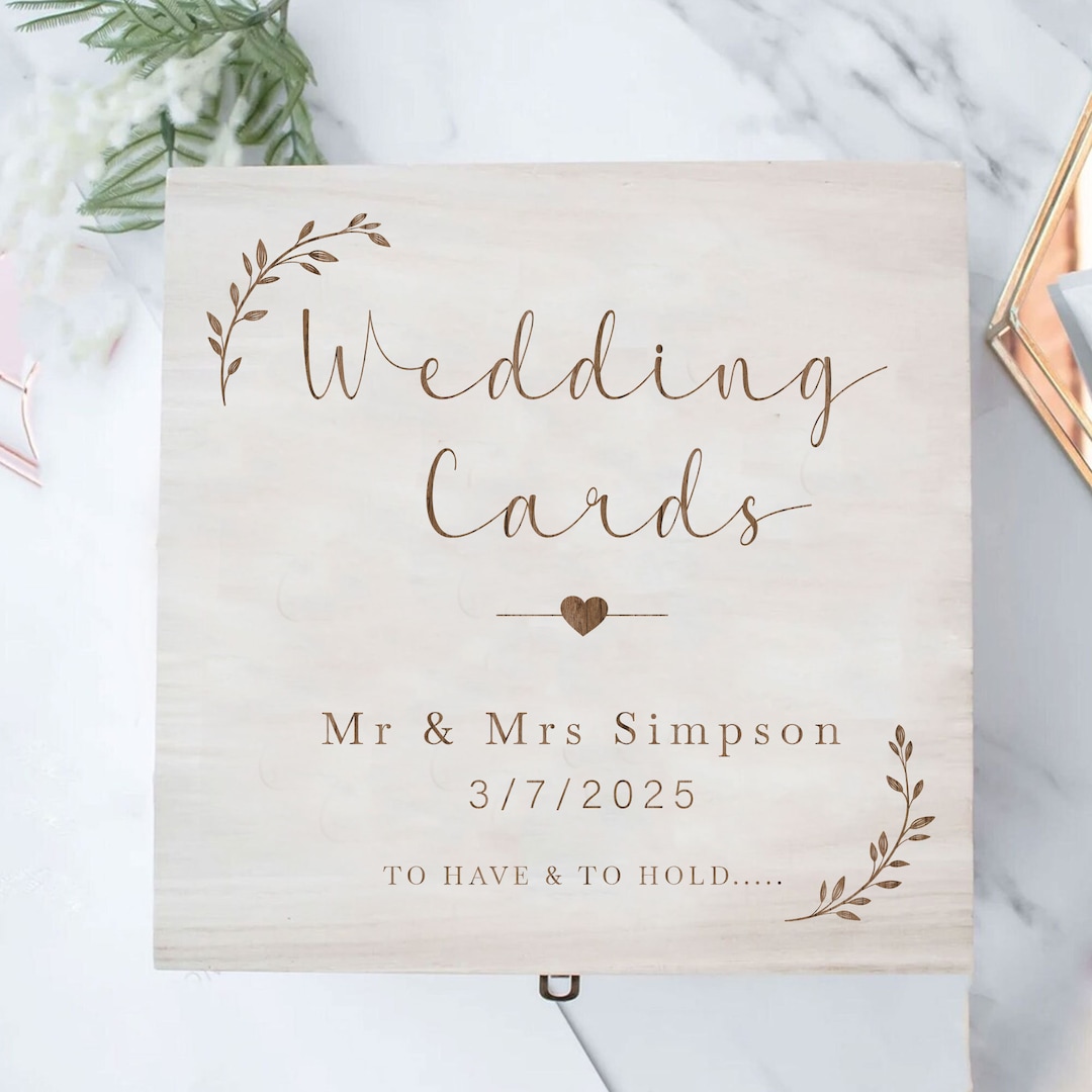 Personalised Wedding Cards Box, Wedding Card Box, Wedding Memory Box ...