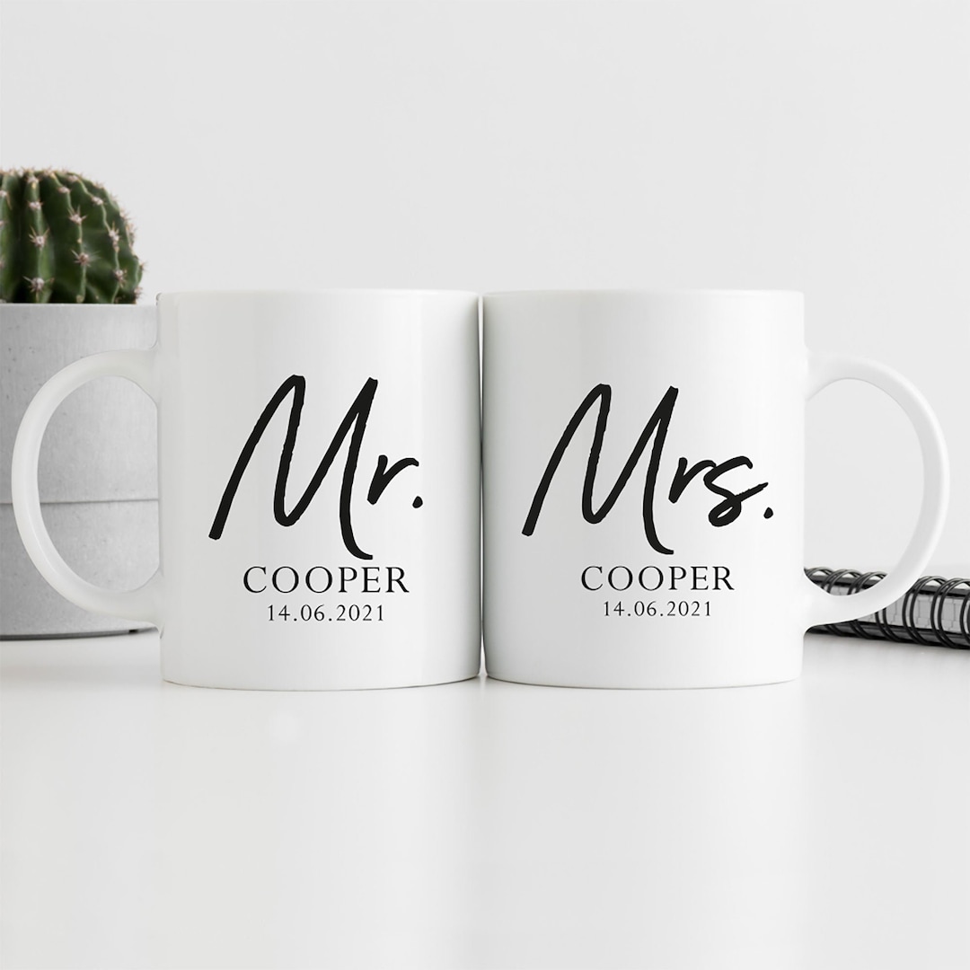 Personalised Mr and Mrs Mugs, Wedding Gift Mugs, Mr and Mrs Gifts ...