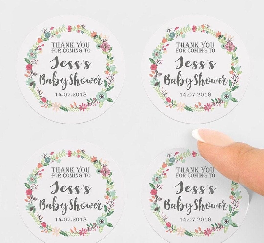Personalised Baby Shower Stickers, Custom Stickers, Personalised Baby ...