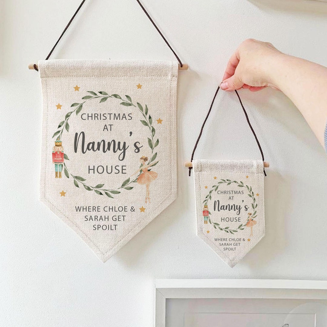 Personalised Nanny's House Christmas Sign, Nanny Christmas Sign, Nanny ...