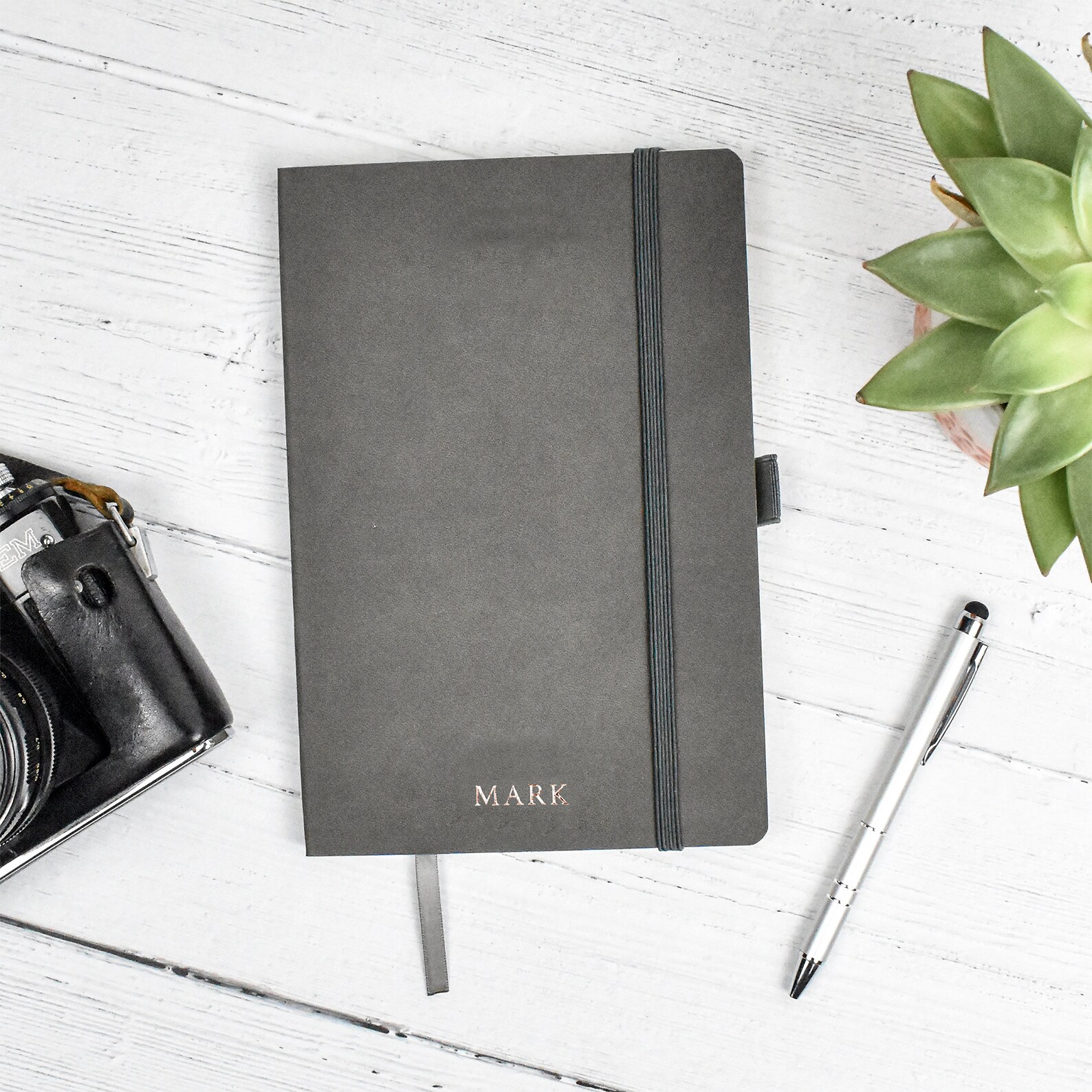 Personalised Grey Suede Notebook Debossed Notebook A5 Lined | Etsy