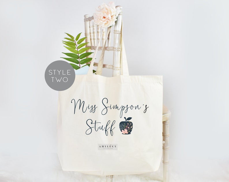 Personalised Teacher Tote Bag Teacher Tote Bag School | Etsy