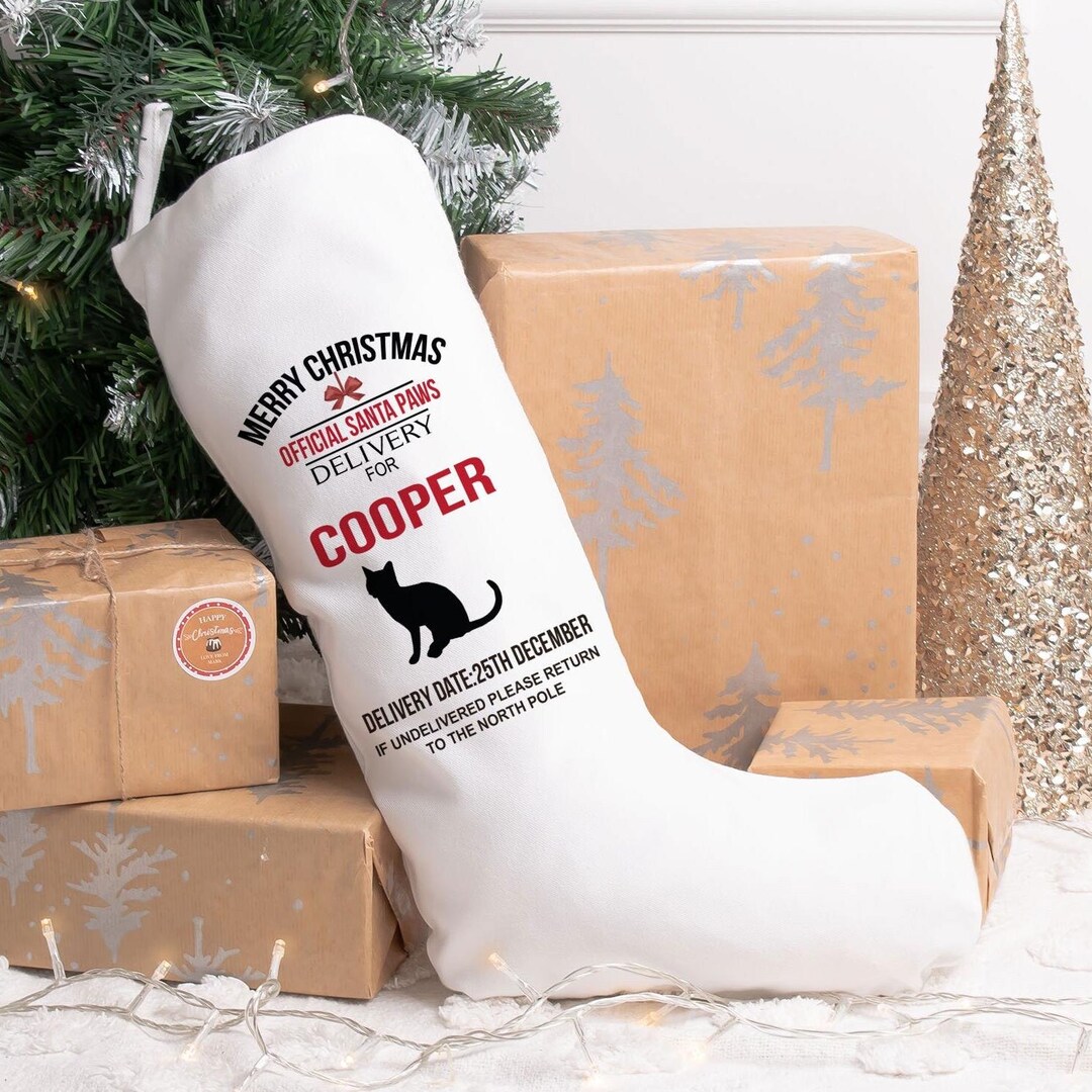 Personalised Pet Stocking, Cat Stocking, Cat Christmas Stocking, Animal ...
