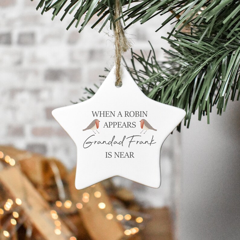 Personalised Robin Loving Memory Bauble Lost Loved One Bauble | Etsy