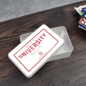 Personalised Uni Gift, Funny University Gift, University Survival Tin ...