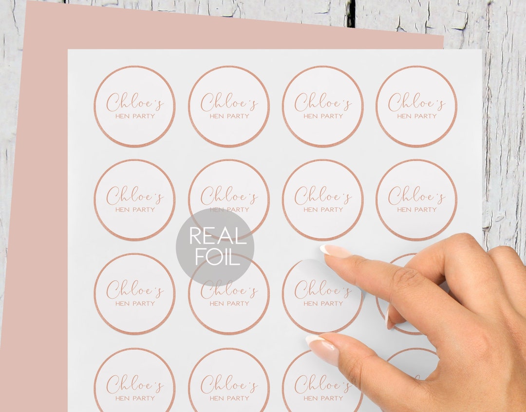 Rose Gold Personalised Hen Party Stickers Foil Hen Do - Etsy