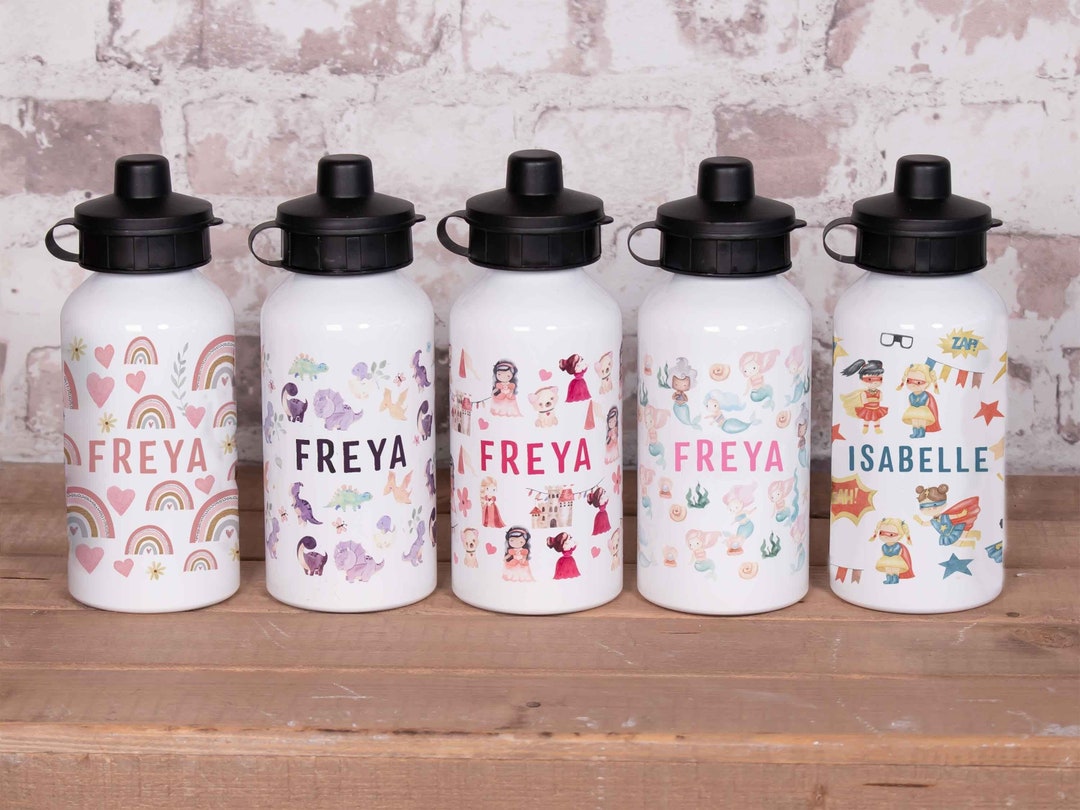 Personalised Childs Water Bottle, Girls School Water Bottle, Kids ...