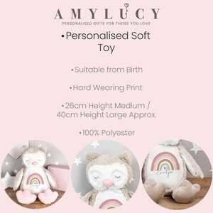 Personalised Owl Teddy New Baby Gift Customised Plush Soft - Etsy