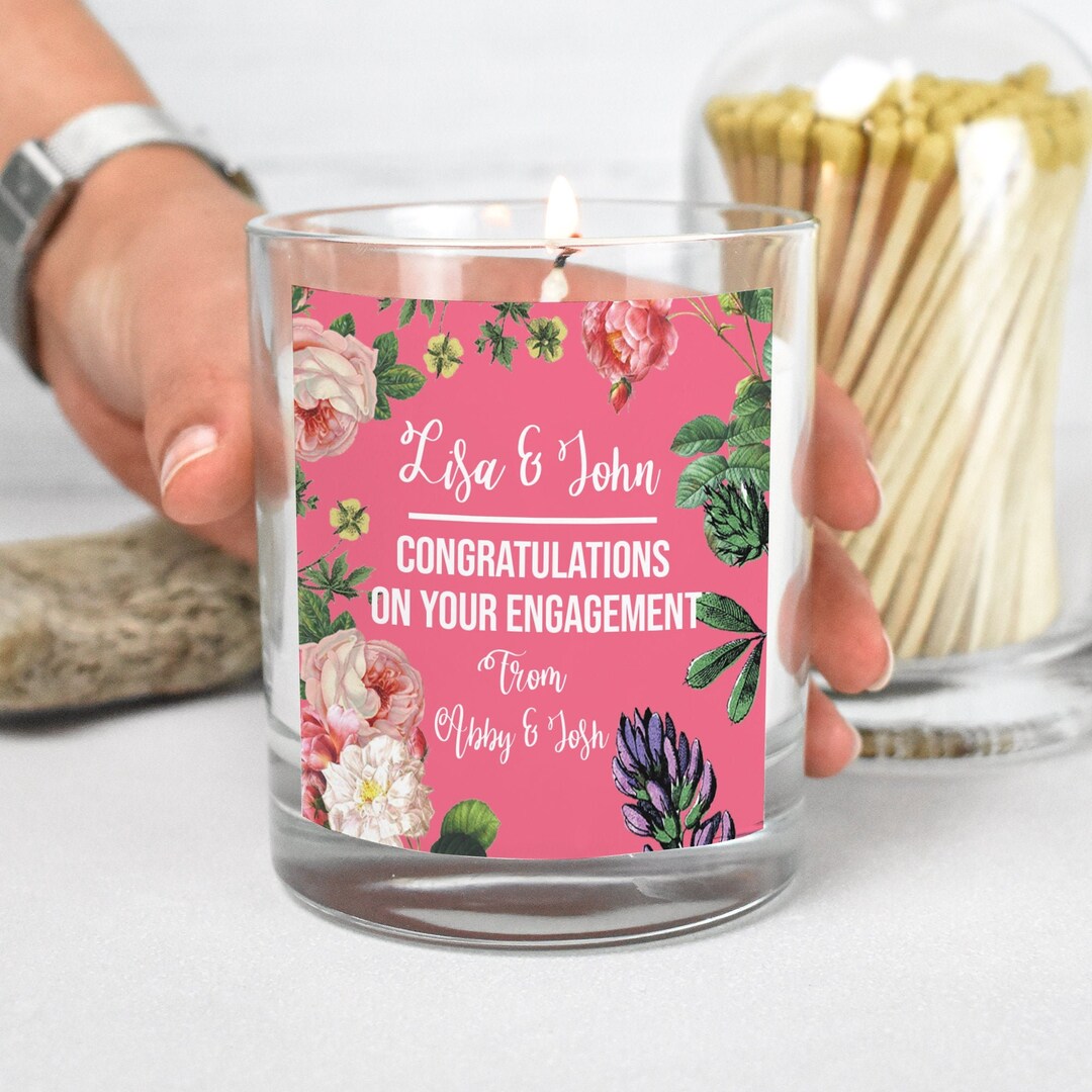 Candle Personalised Candle Congratulations Engagement Gift - Etsy