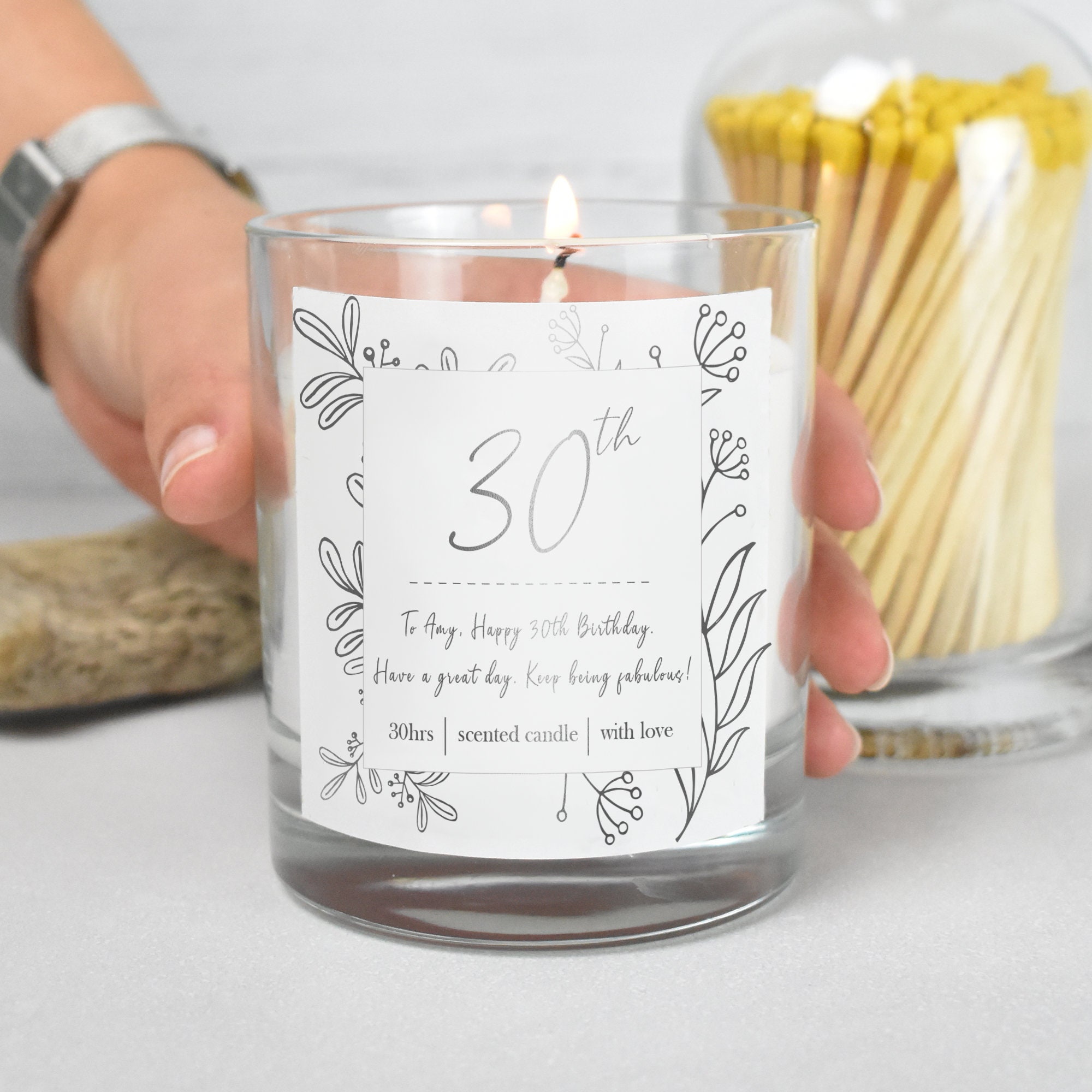 Personalised 30th Birthday Candle Personalized Birthday | Etsy