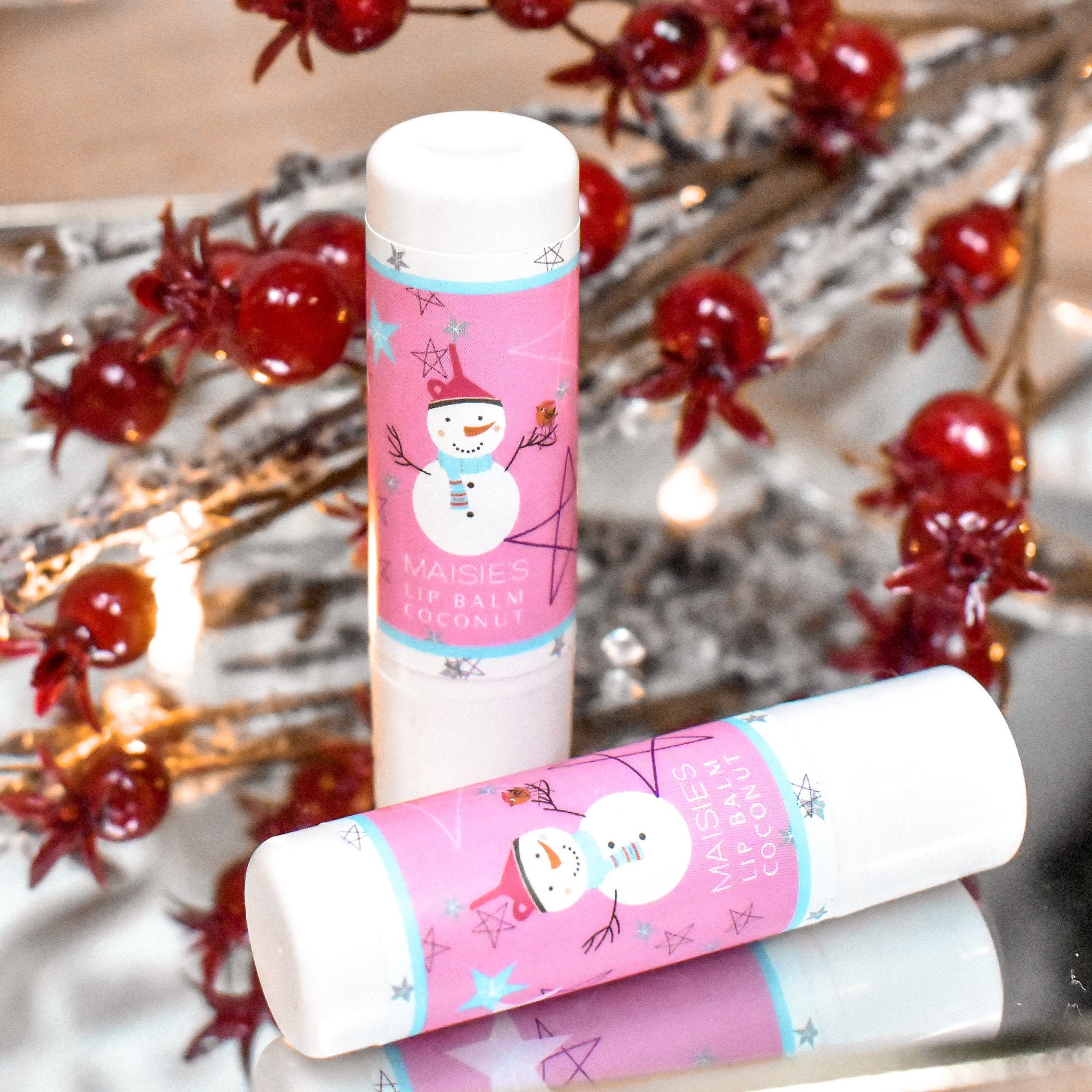 Personalised Christmas Lip Balm Snowman Christmas Eve | Etsy