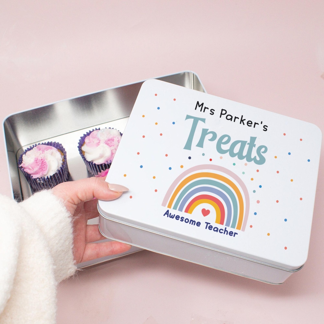 Personalised Teacher Treat Tin Teacher Sweets Baking Tin, Teacher Cake ...