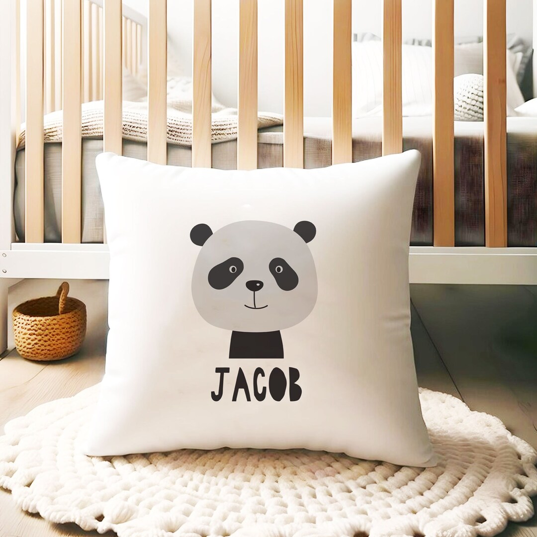 Personalised Panda Bear Cushion, Animal Cushion Gift, Panda Bear ...