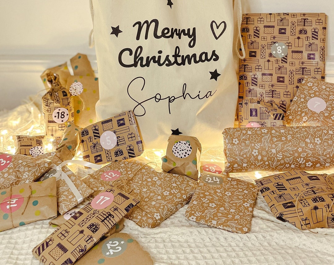 Personalised Filled Advent Calendar, Filled Advent Sack, Sweets Advent ...