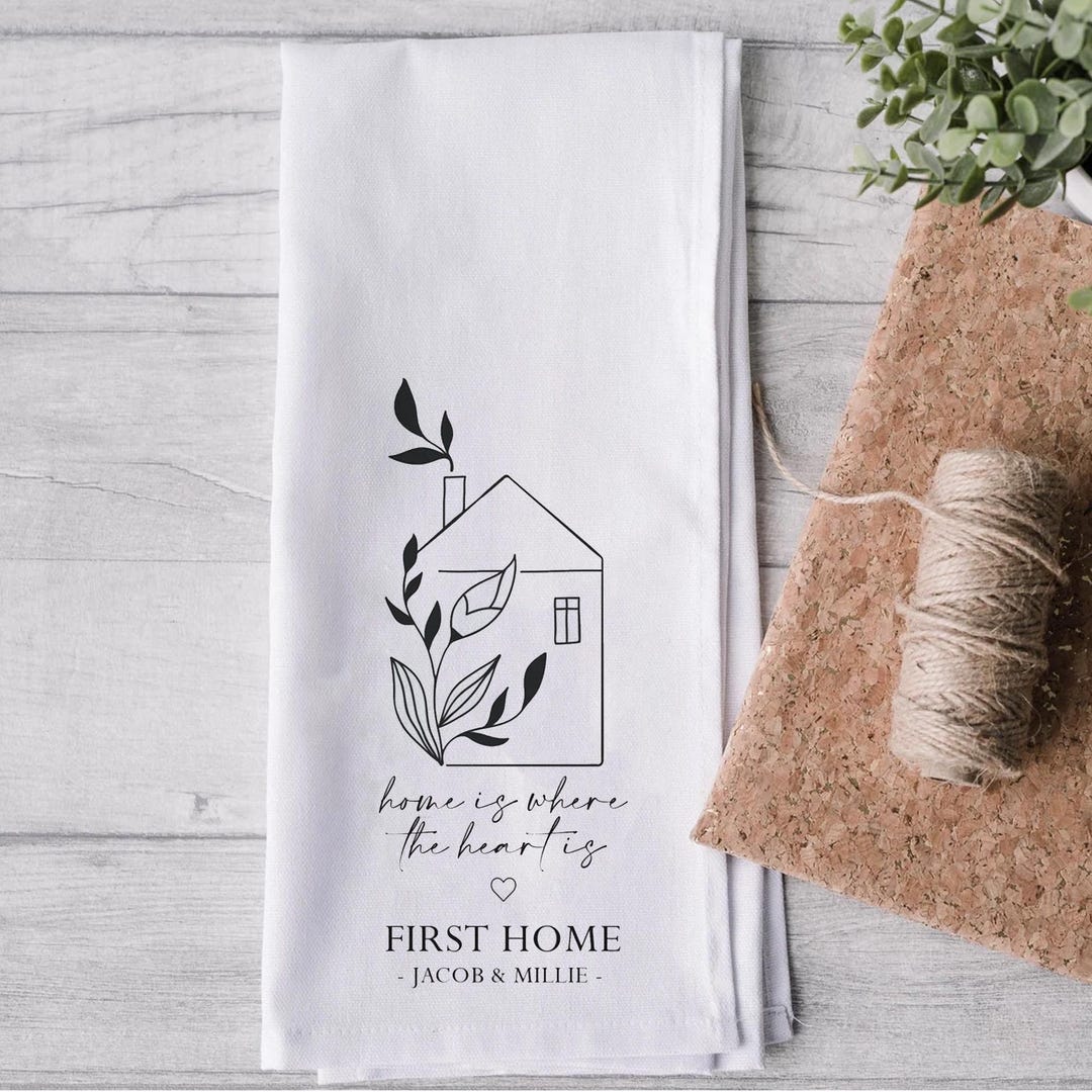 Personalised New Home Tea Towel, Housewarming Gift, Housewarming ...