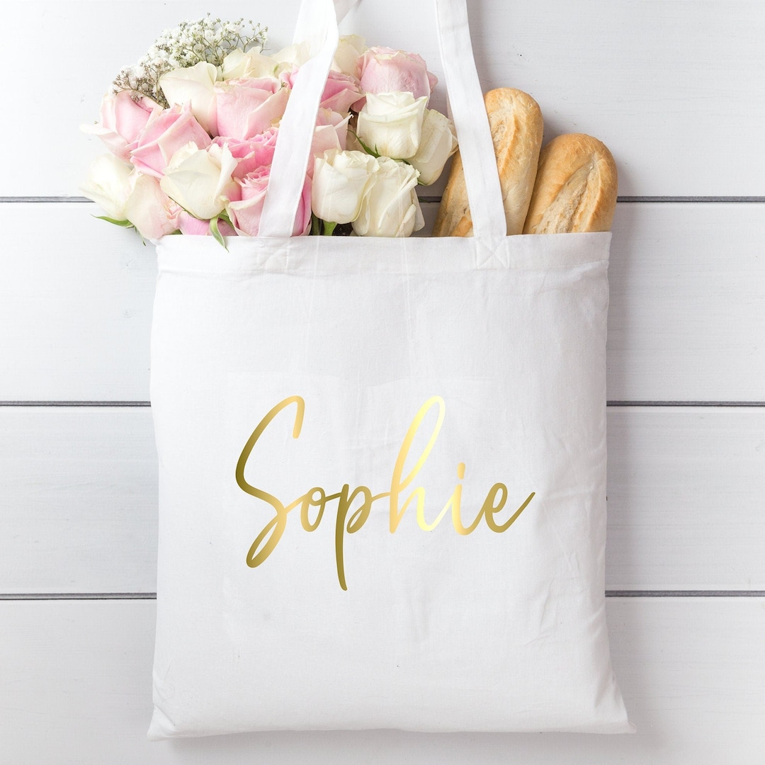 Personalised Name Tote Bag Any Name Personalised Bag White - Etsy