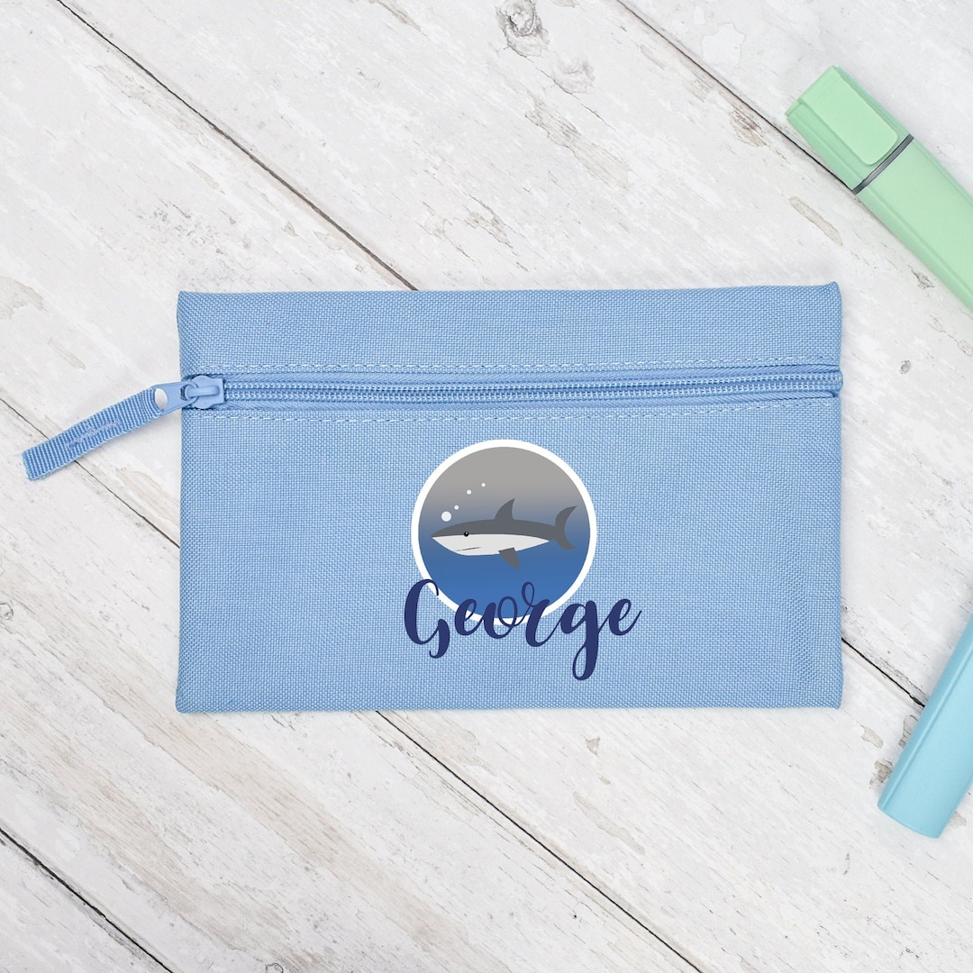 Personalised Shark Pencil Case, Shark School Pencil Case, Kids Shark ...