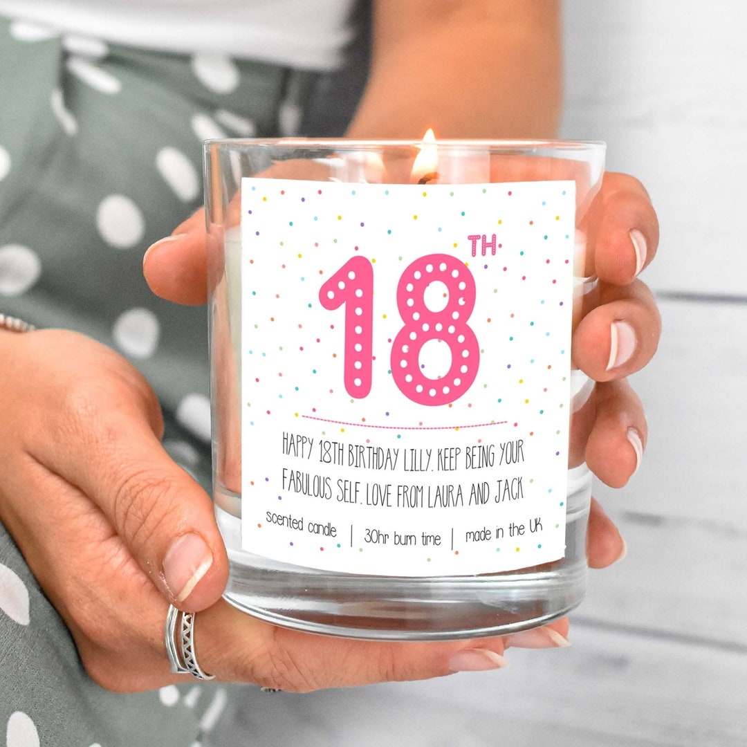 Personalised 18th Birthday Candle, Personalized Birthday Candle Gift ...