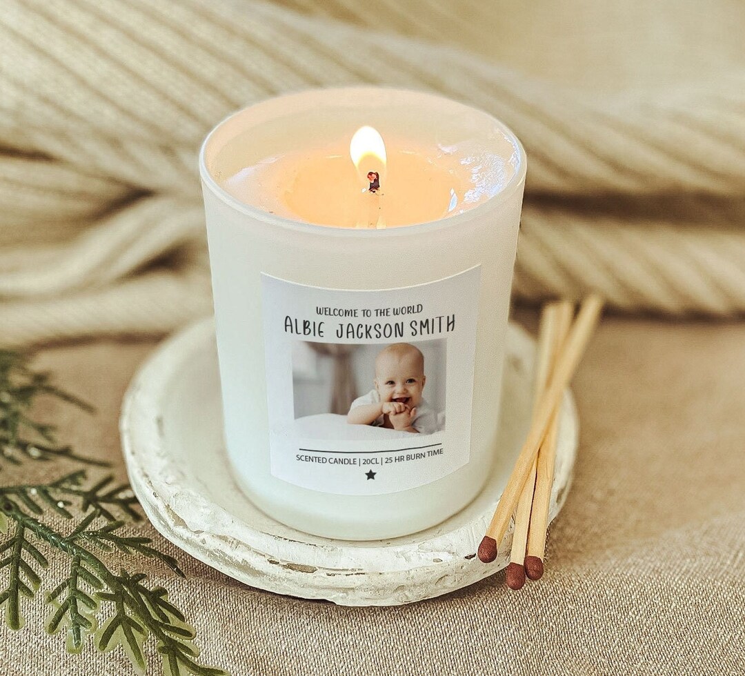 Personalised New Baby Candle New Baby Gift Congratulations - Etsy