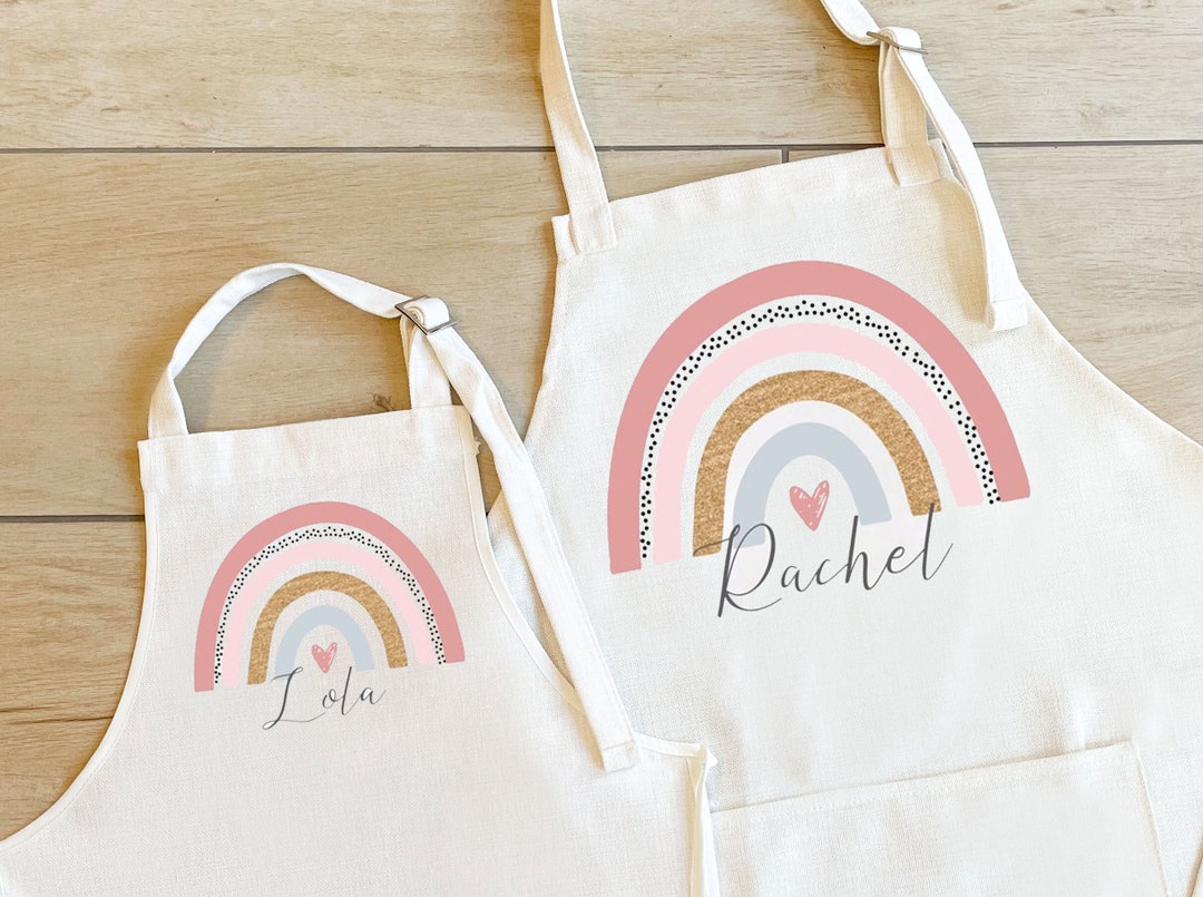 Personalised Rainbow Aprons. Mother Daughter Rainbow Apron, Matching ...