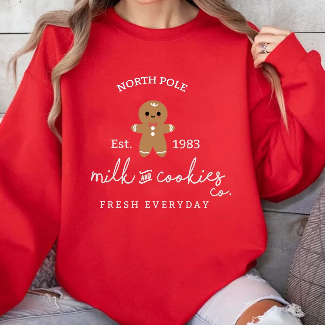 Personalised SWEATSHIRT GINGERBREAD MAN Christmas Jumper Red Christmas ...