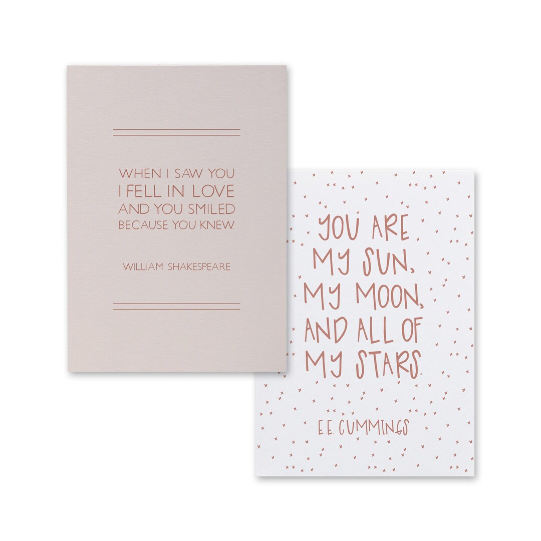 Love Quotes, Hand Lettered Quote Cards With Stand // Set of 12 - Etsy