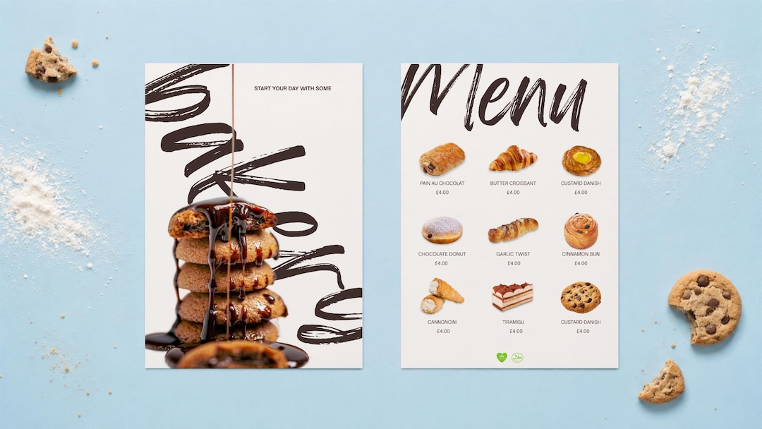Bakery Menu Digital Template Canva Editable | Cafe | Coffee Shop ...