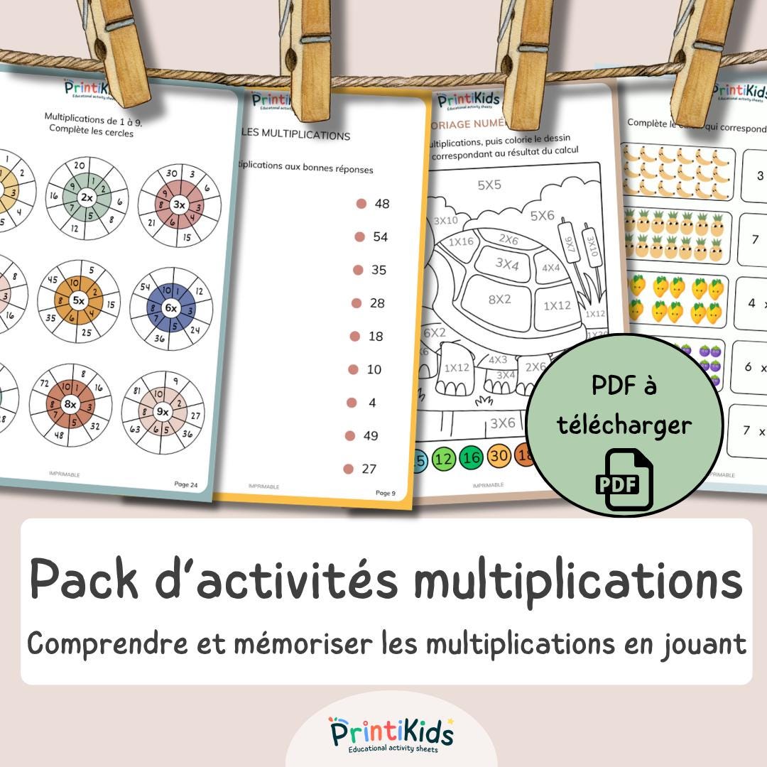 Multiplication Activities for Grades 1 and 2 (PDF) | Pack of 25 Math ...