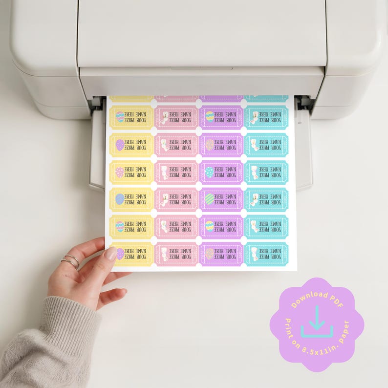 Easter Egg Hunt Filler Token Tickets Editable Customize Personalize ...