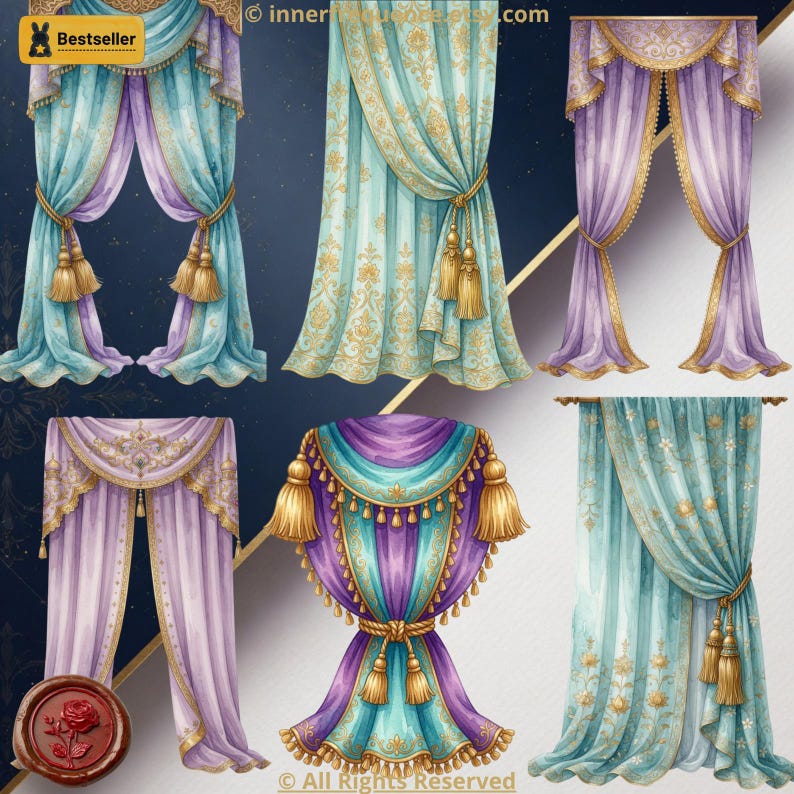 Arabian Princess Watercolor Patterns | Royal Curtains, Backdrops ...