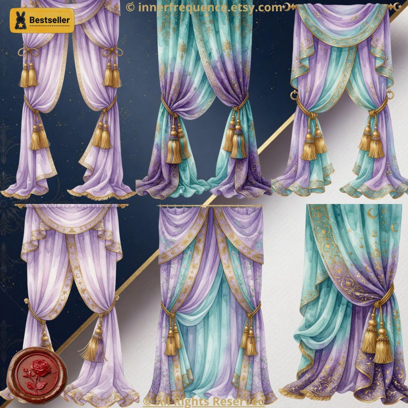 Arabian Princess Watercolor Patterns | Royal Curtains, Backdrops ...