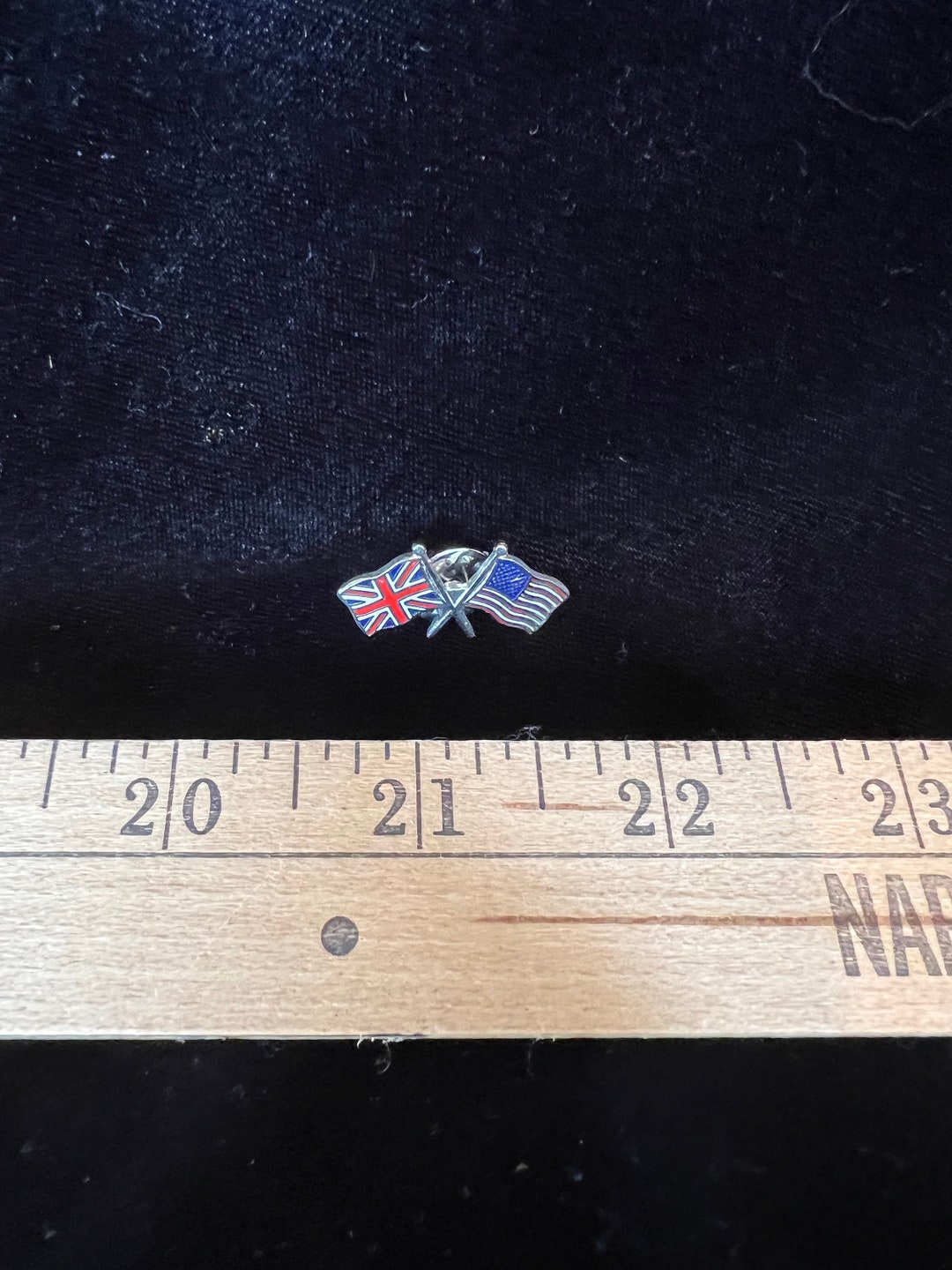 Vintage British/usa Double Flag Lapel Pin - Etsy