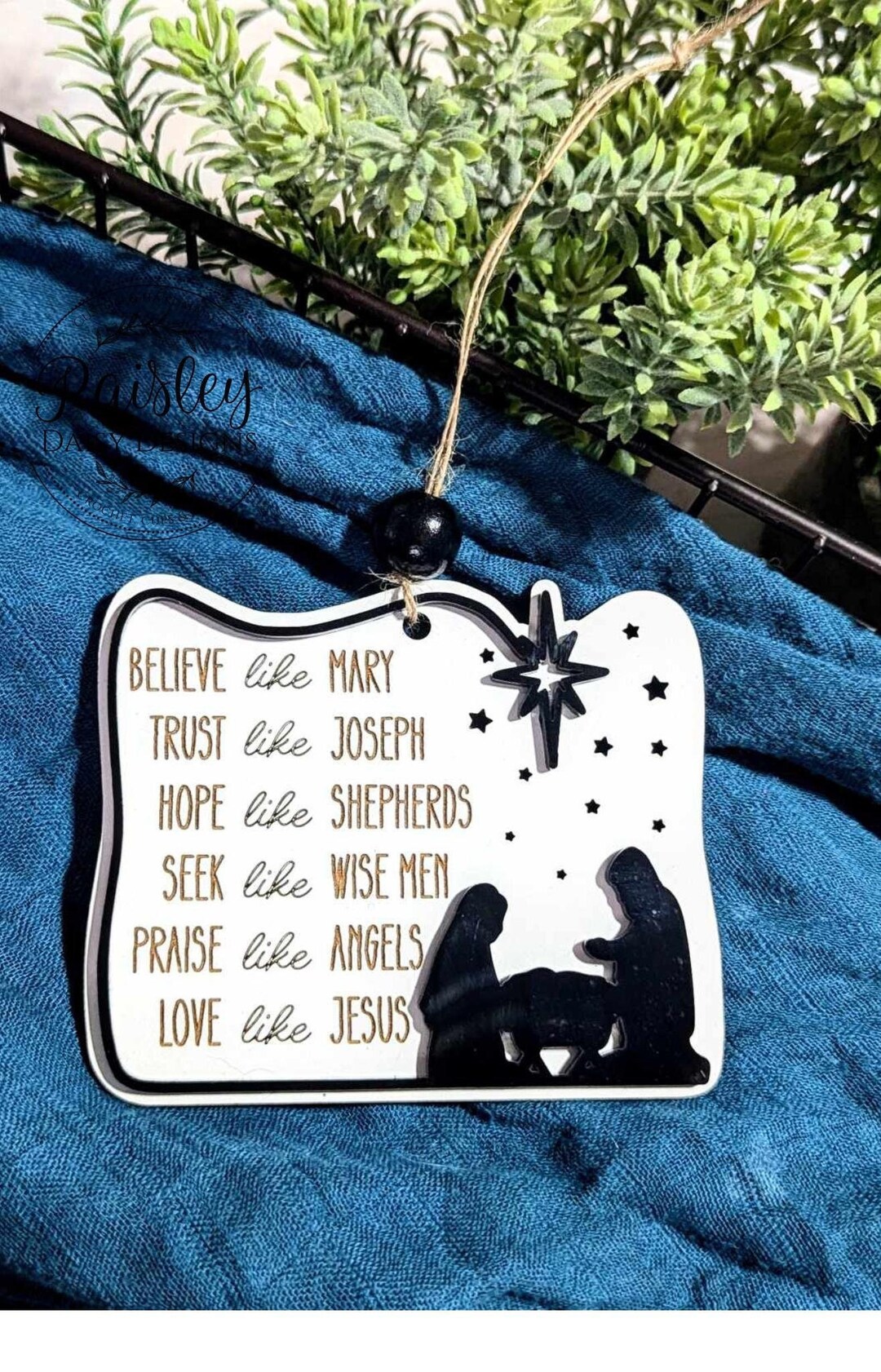 Nativity Scene Christmas Ornament Poem Mary Baby Jesus - Etsy