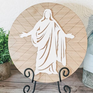 Christus Statue Laser Engraved Acrylic and Wooden Sign LDS - Etsy