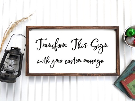 Distressed White Custom Sign Wood Signs Custom Christmas | Etsy