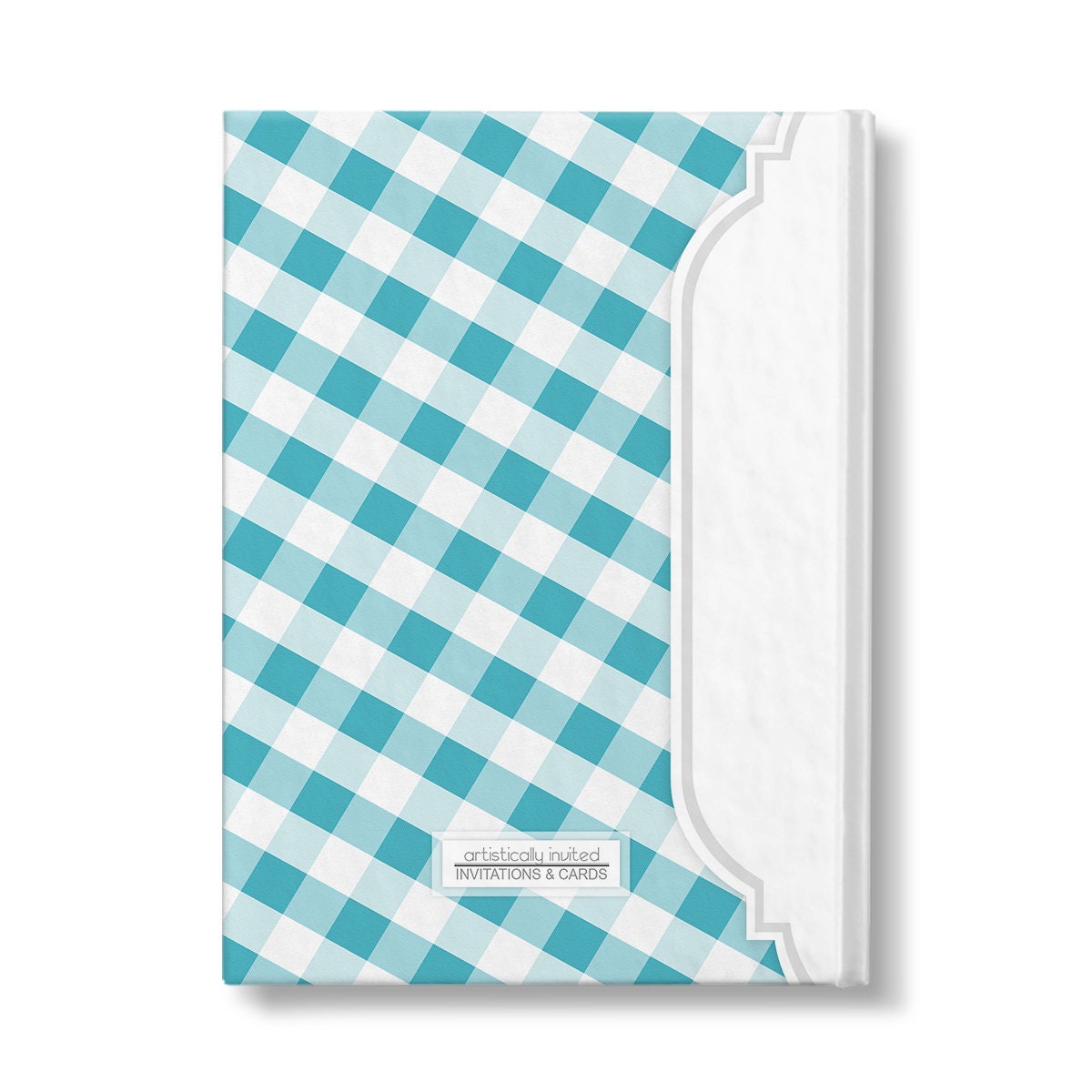 Turquoise Gingham Recipe Book Personalized 5x7 Lined Paper - Etsy