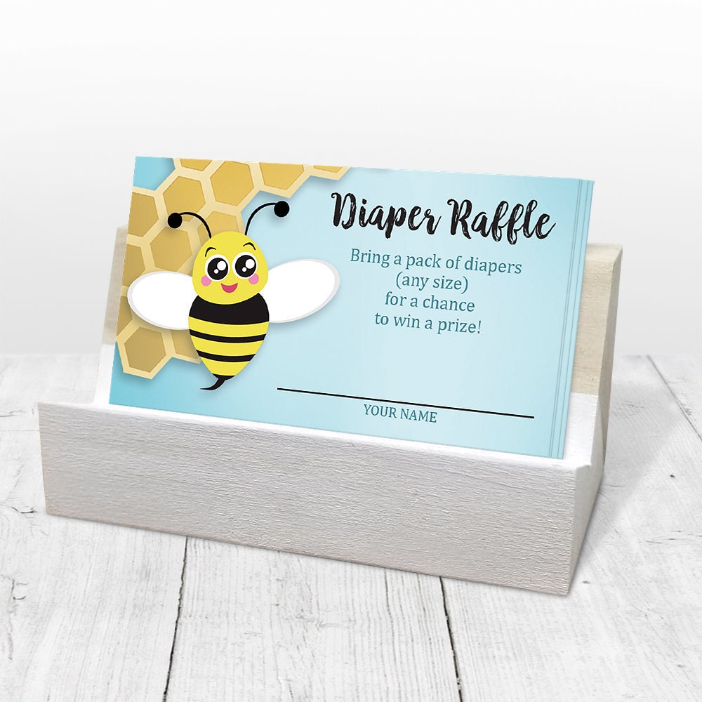 Honeycomb Bee Diaper Raffle Cards Cute Bee and Honeycomb - Etsy