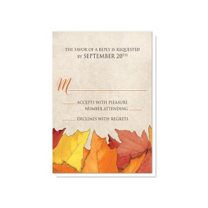 Fall Reception Only Invitations - Rustic Leaves and Wood, Autumn ...
