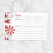 Winter Recipe Cards, Red Silver Snowflake Design, Double-sided 4x6 ...