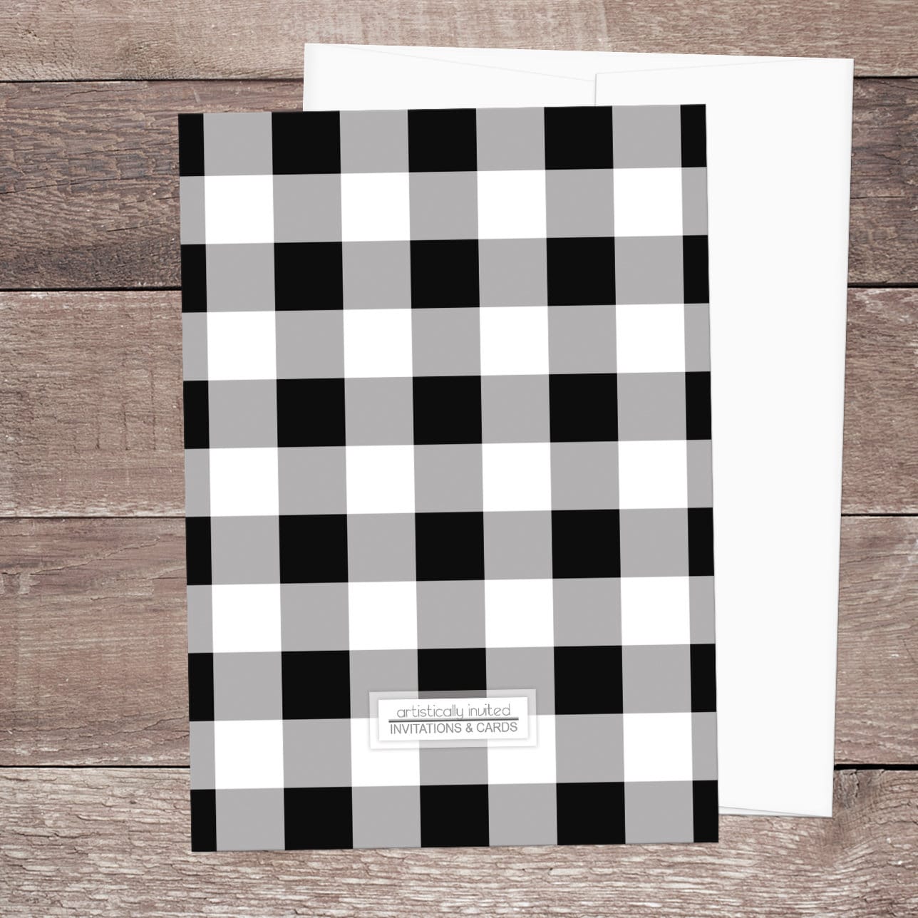 I Do BBQ Buffalo Plaid Couples Shower Invitations, Black White Check ...