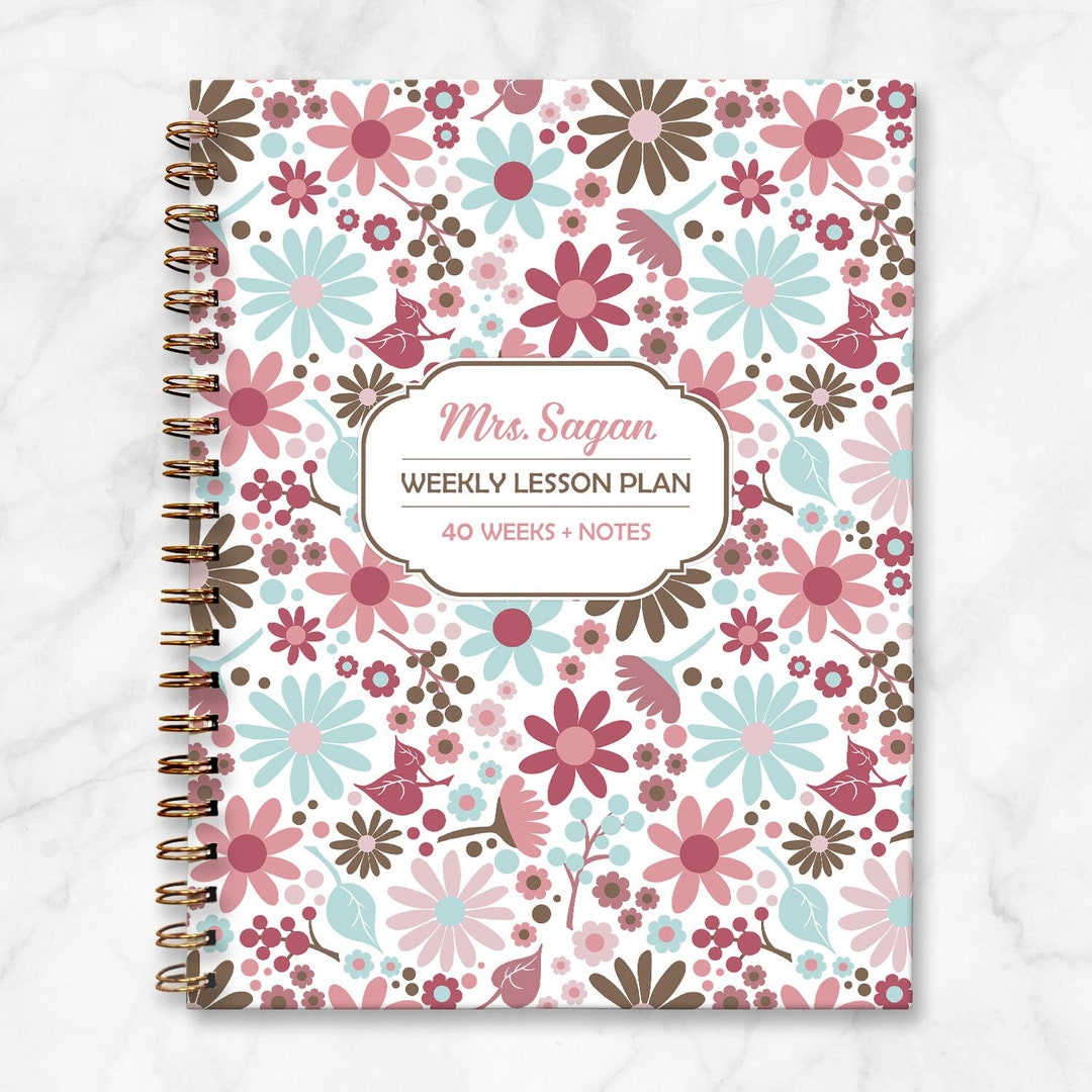 UNDATED Weekly Lesson Plan for Teachers or Home School, Pink Blue ...