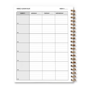 UNDATED Weekly Lesson Plan for Teachers or Home School, Black Polka Dot ...
