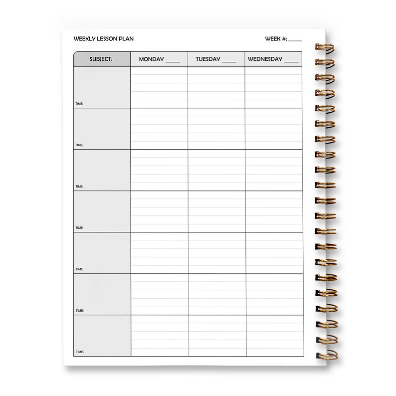 UNDATED Weekly Lesson Plan for Teachers or Home School, Black Polka Dot ...