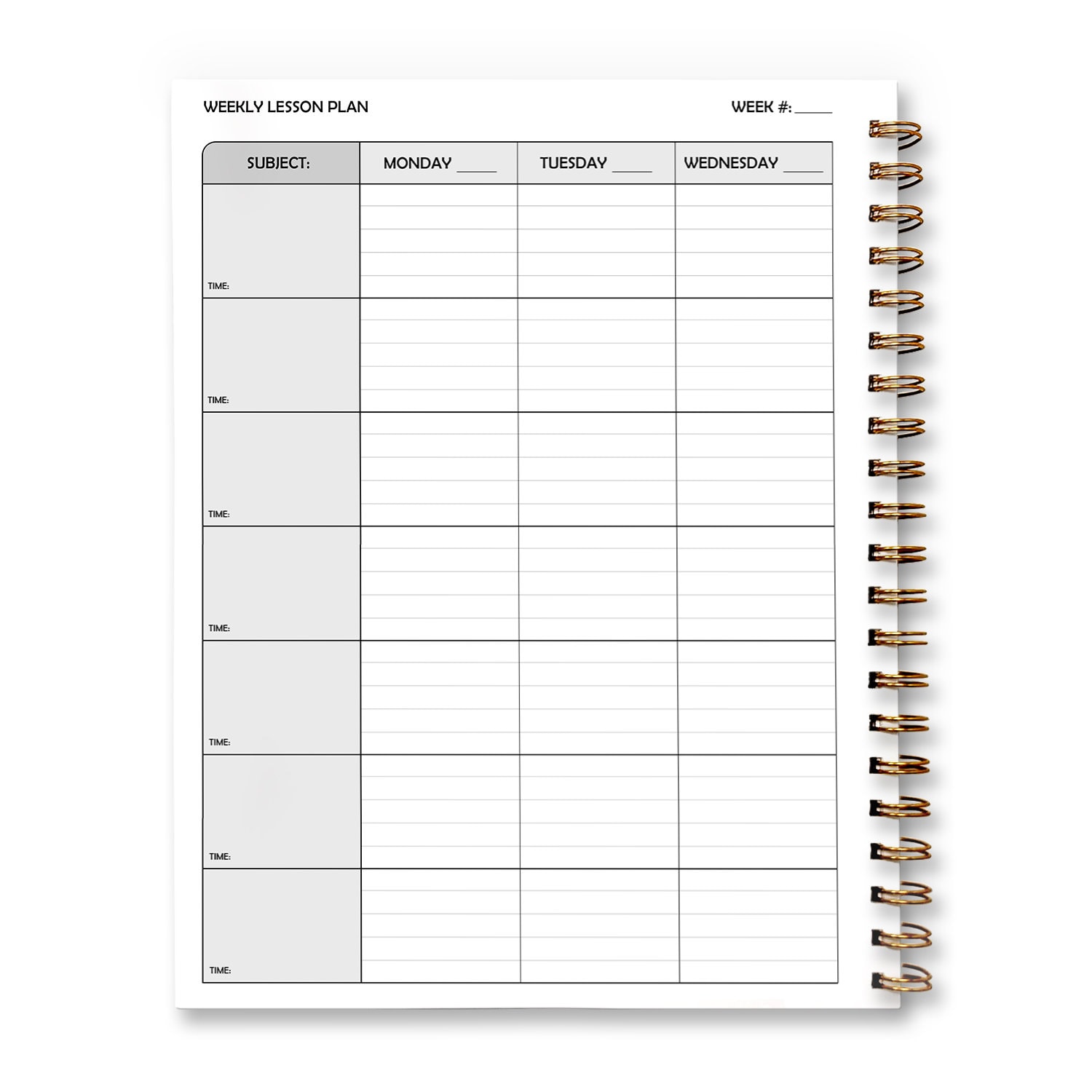 UNDATED Weekly Lesson Plan for Teachers or Home School, Black Polka Dot ...
